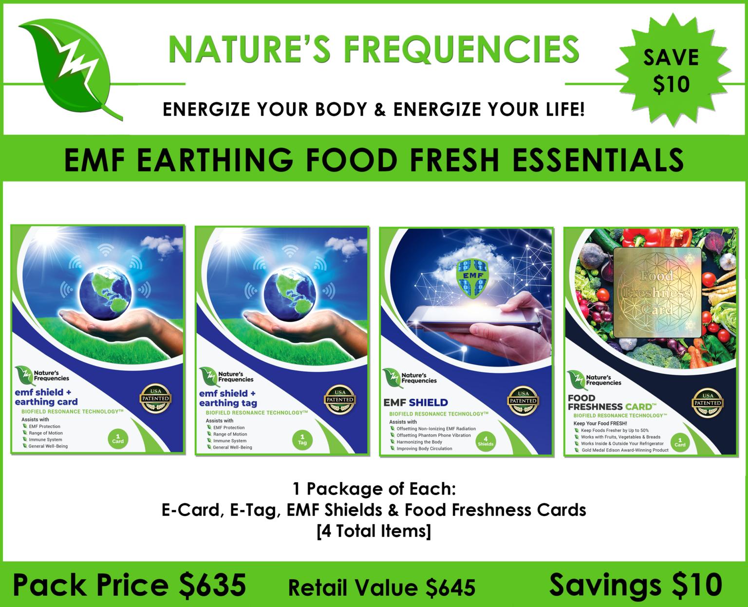 EMF Earthing Food Fresh Essentials Pack – Natures Frequencies